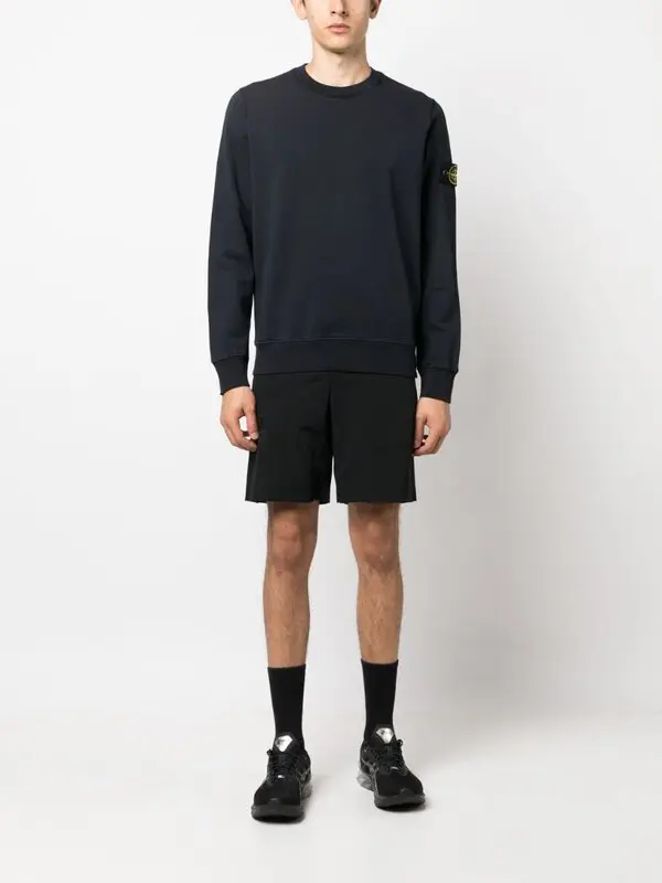 Stone Island Compass-patch Crew-neck Sweatshirt - Blue