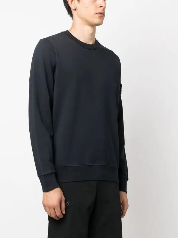 Stone Island Compass-patch Crew-neck Sweatshirt - Blue