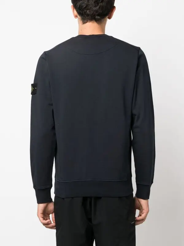 Stone Island Compass-patch Crew-neck Sweatshirt - Blue