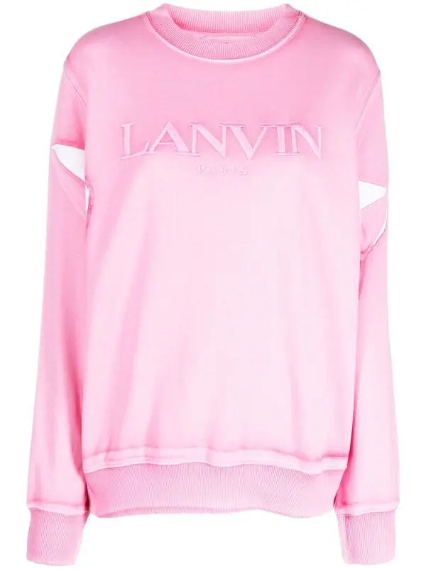 LANVIN Embroidered Logo Crew-neck Sweatshirt