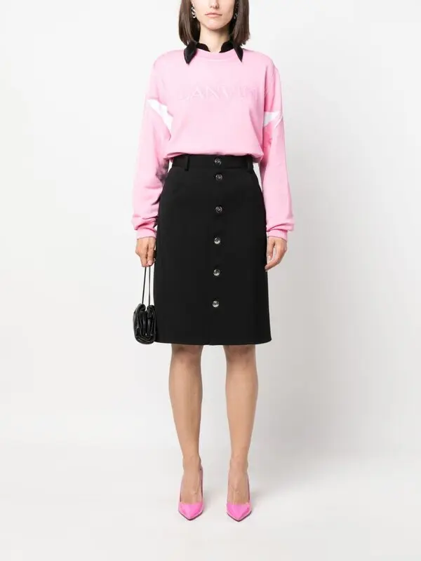 LANVIN Embroidered Logo Crew-neck Sweatshirt