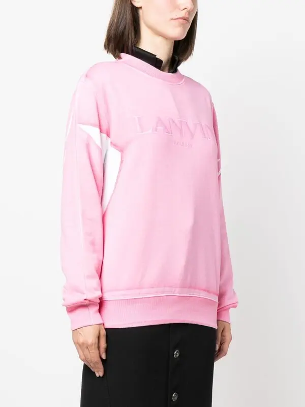 LANVIN Embroidered Logo Crew-neck Sweatshirt