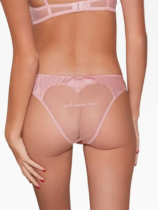 FLEUR DU MAL Heart Shaped Cheeky Briefs
