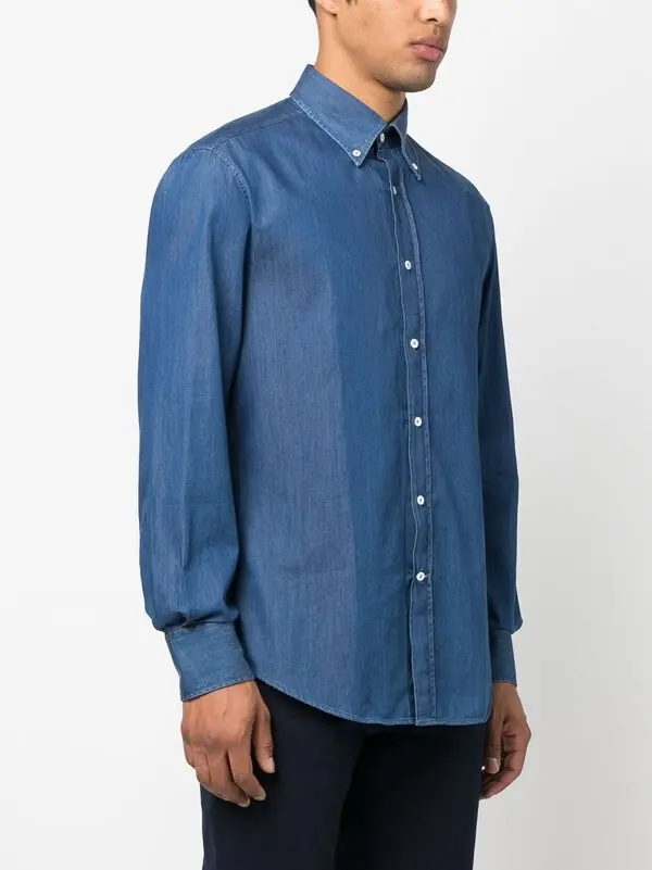 Brunello Cucinelli Denim Cotton Shirt