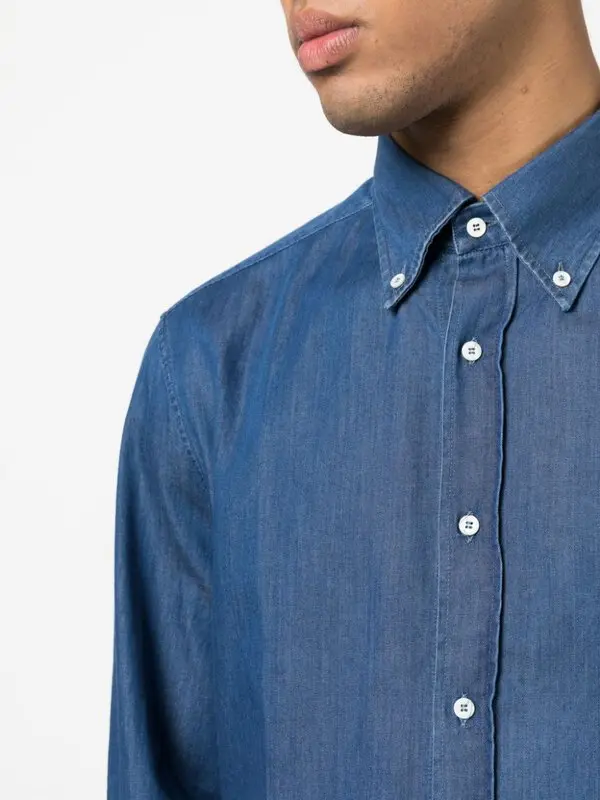 Brunello Cucinelli Denim Cotton Shirt