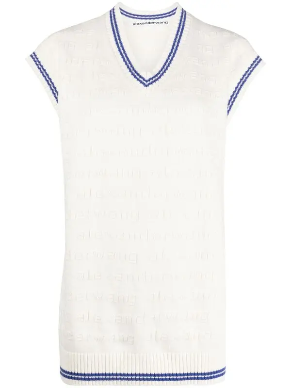 Alexander Wang Stripe-detail Knitted Sleeveless Top