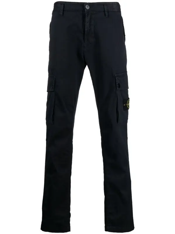 Stone Island Compass-motif Cargo Pants - Blue