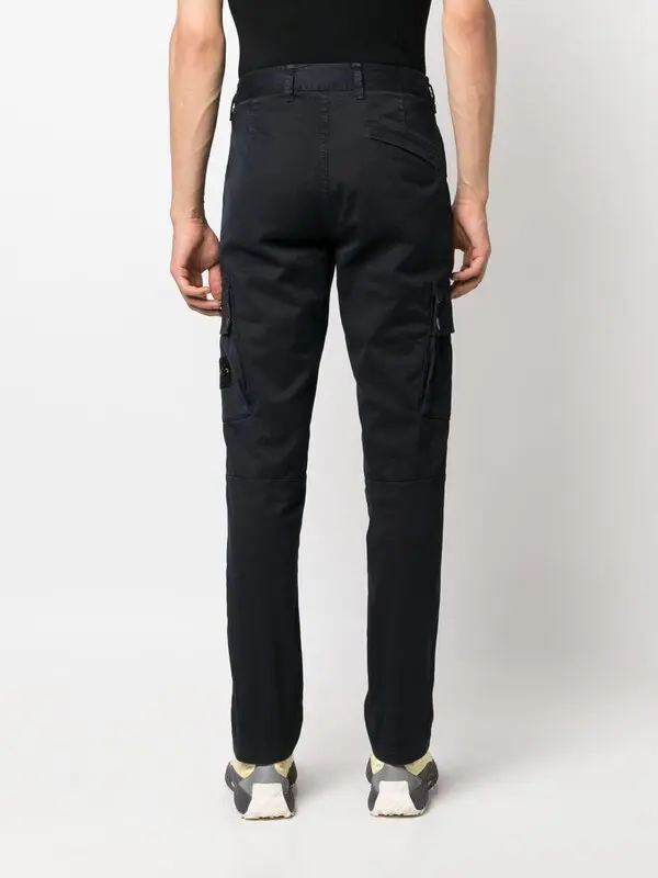 Stone Island Compass-motif Cargo Pants - Blue