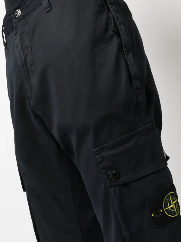 Stone Island Compass-motif Cargo Pants - Blue