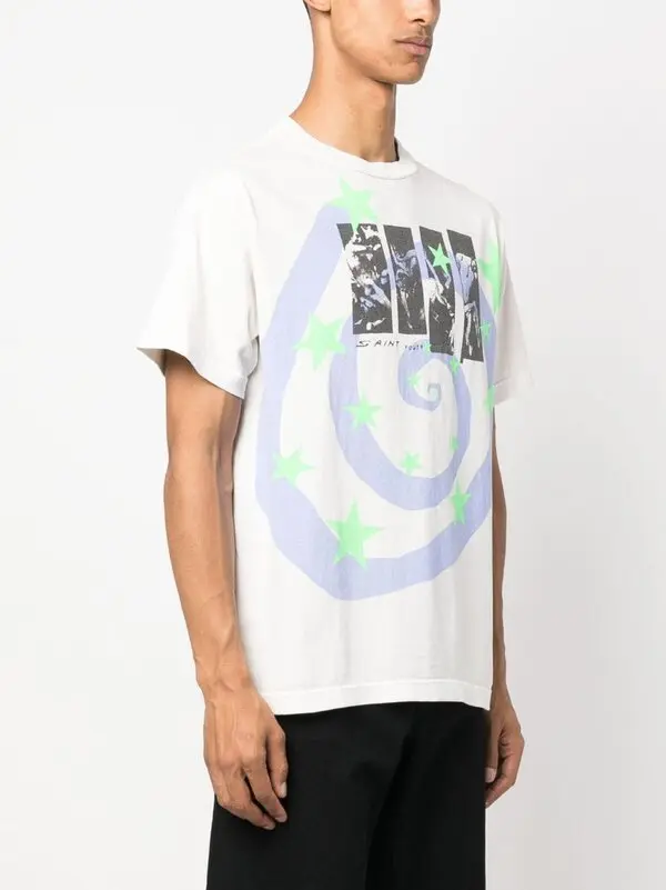 SAINT MXXXXXX Graphic-print Cotton T-shirt