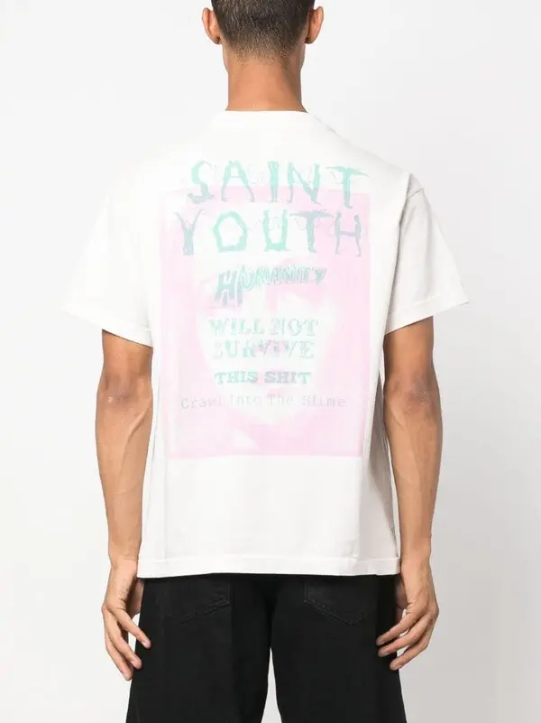 SAINT MXXXXXX Graphic-print Cotton T-shirt