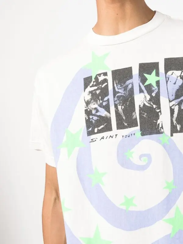 SAINT MXXXXXX Graphic-print Cotton T-shirt