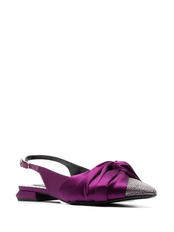 Roberto Cavalli Knot-detail Slingback Ballerinas - Purple