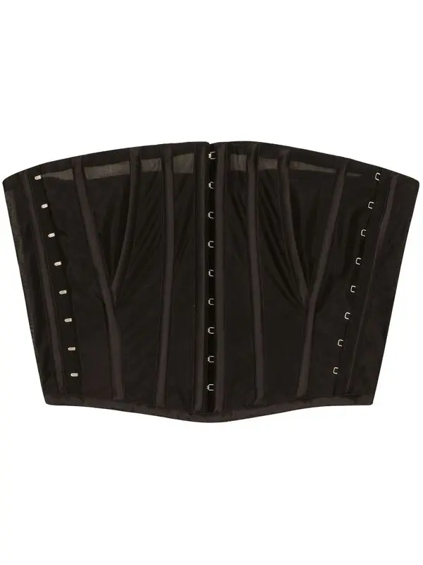 Dolce & Gabbana Bonded-seam Semi-sheer Corset - Black