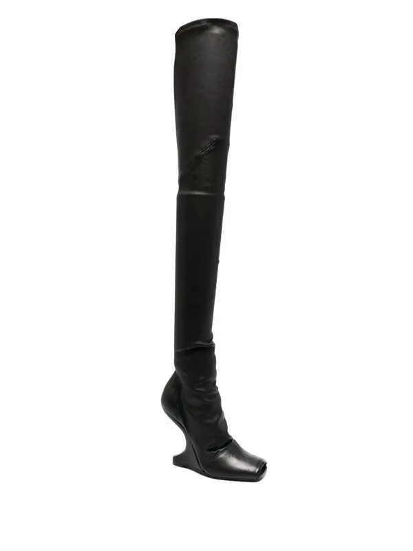 Rick Owens Cantilever 120mm Above-knee Boots - Black