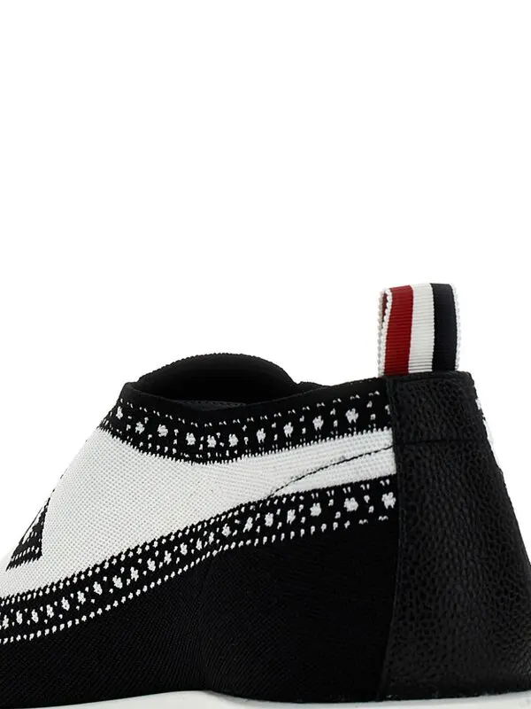 Thom Browne Brogue-knit Tech Runner Sneakers - Black