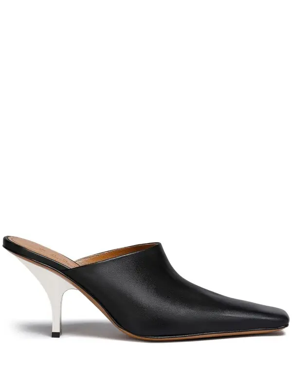 Marni Square-toe Heeled Leather Mules