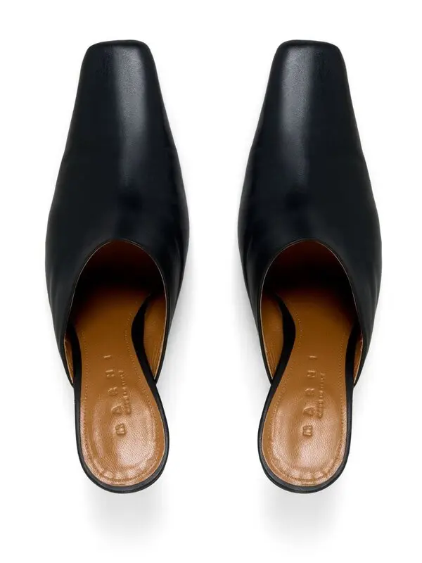 Marni Square-toe Heeled Leather Mules
