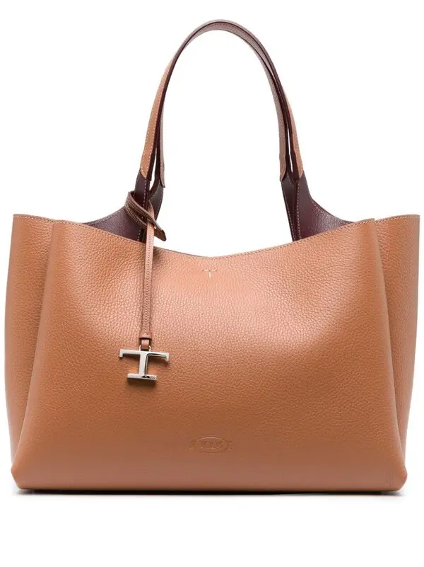 TOD'S T Timeless Leather Tote Bag