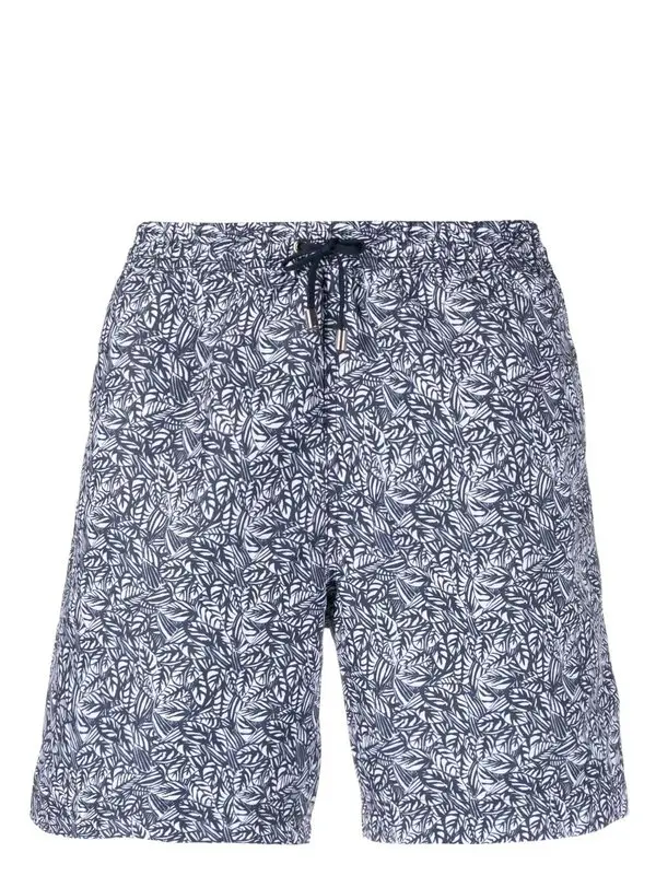 Sunspel Graphic-print Swim Shorts - Blue
