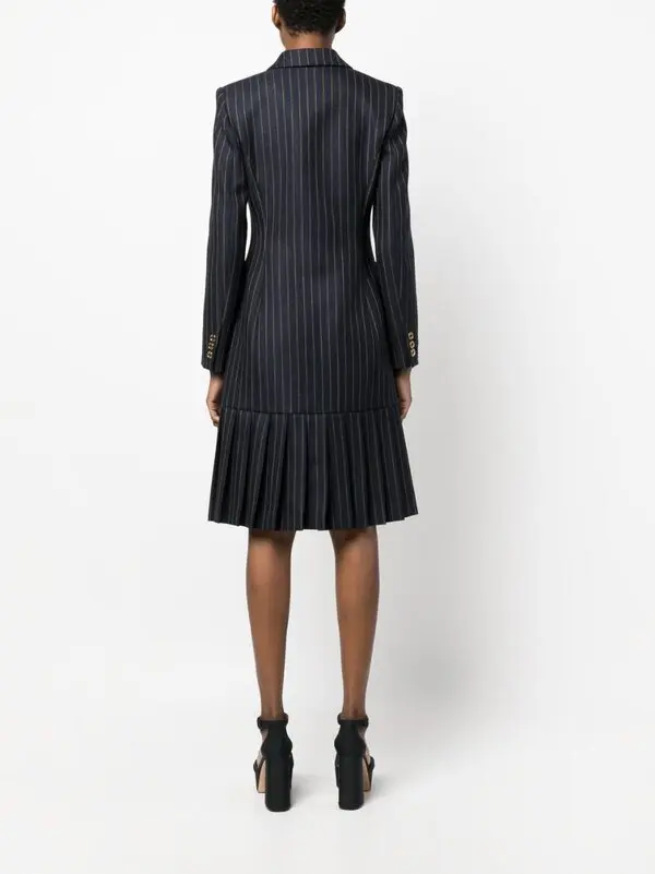Moschino Pinstriped Pleated Blazer Dress