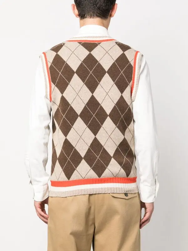 Dsquared2 Argyle-pattern Wool-silk Vest