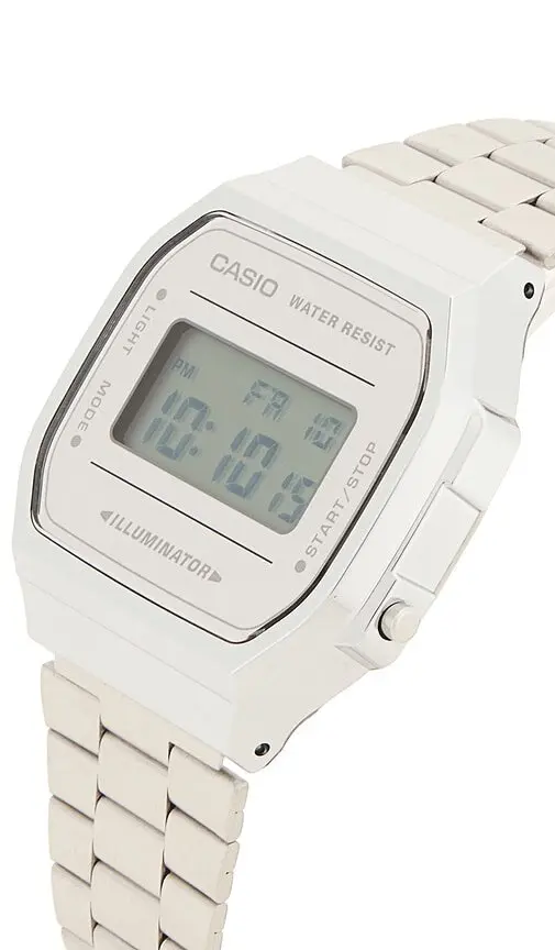 Casio Vintage A168 Series Watch In Metallic Silver