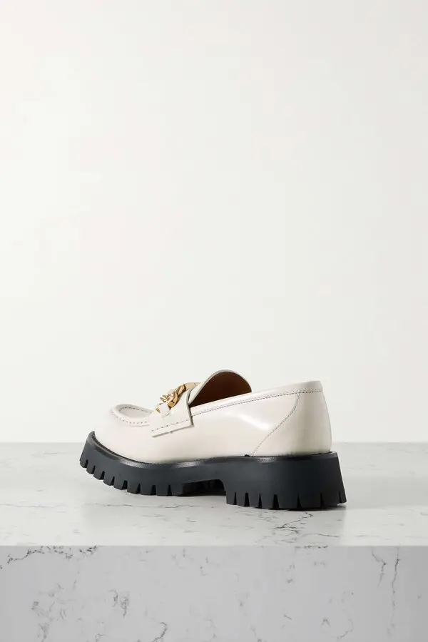 Gucci Jeanne Embellished Leather Platform Loafers