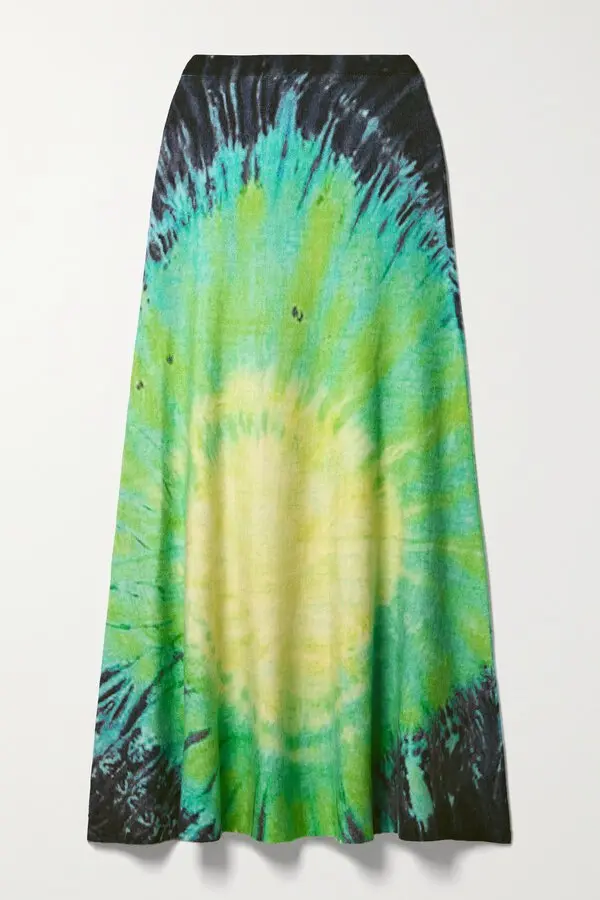 Gabriela Hearst Tie-dyed Cashmere Midi Skirt - Multi