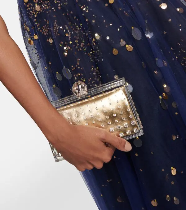 AQUAZZURA Tequila Crystal-embellished Clutch