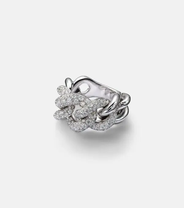 Pomellato Catene 18kt White Gold Diamond Ring - Metallic