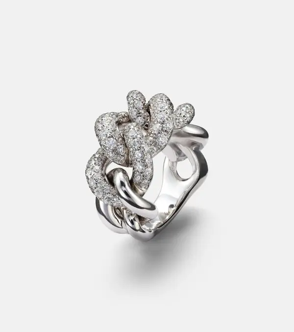 Pomellato Catene 18kt White Gold Diamond Ring - Metallic