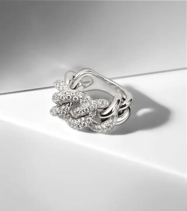 Pomellato Catene 18kt White Gold Diamond Ring - Metallic