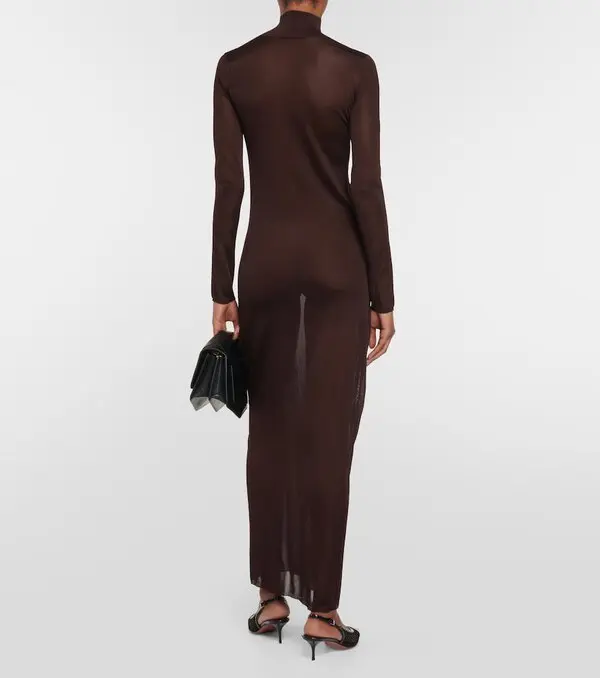 Alaïa High-neck Knit Maxi Dress