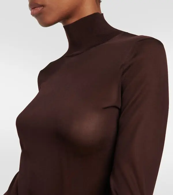 Alaïa High-neck Knit Maxi Dress
