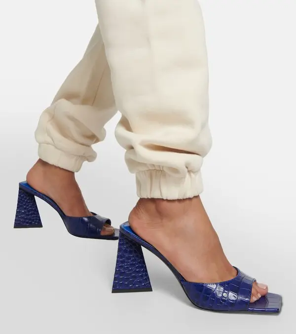 Attico Mini Devon 85 Croc-effect Leather Mules