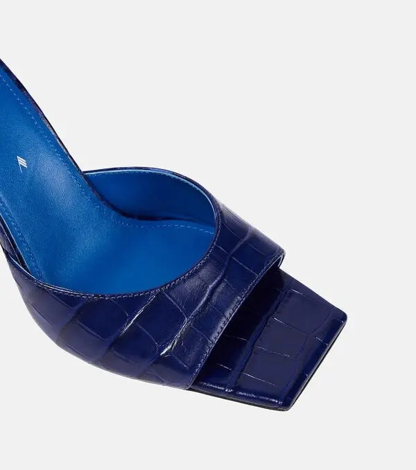 Attico Mini Devon 85 Croc-effect Leather Mules