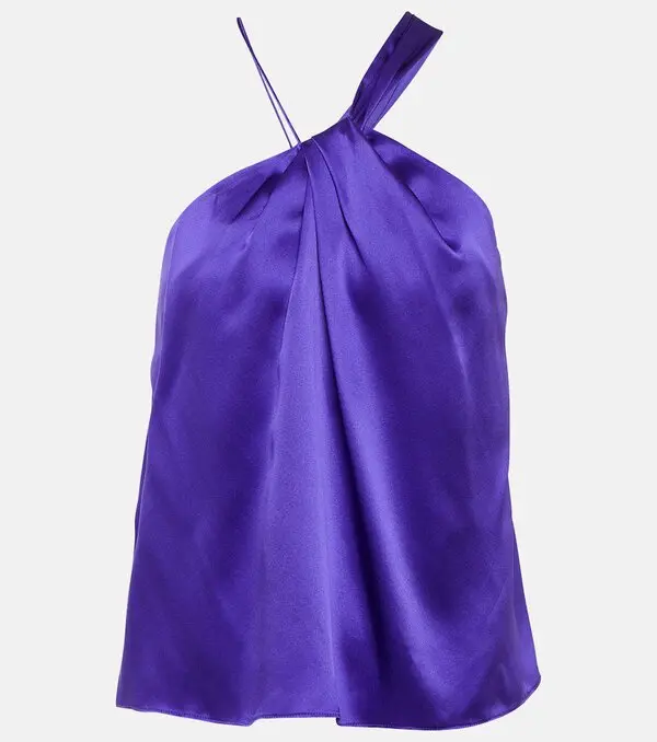 THE SEI One-shoulder Silk Satin Top