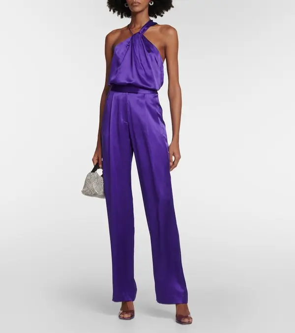 THE SEI One-shoulder Silk Satin Top