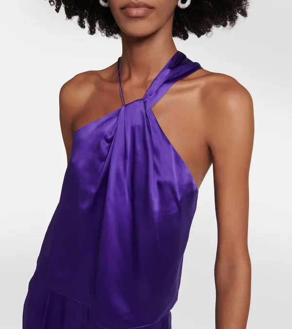 THE SEI One-shoulder Silk Satin Top