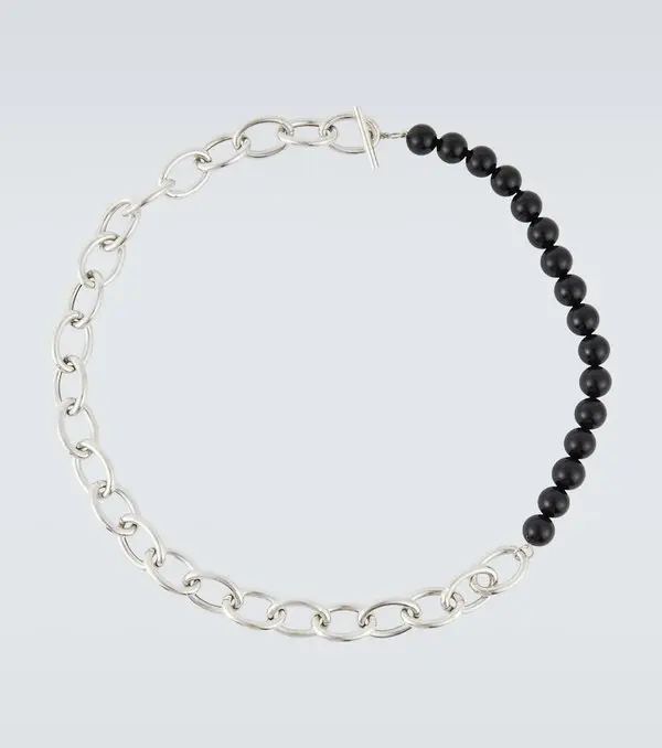 JIL SANDER Beaded Sterling Necklace - Silver
