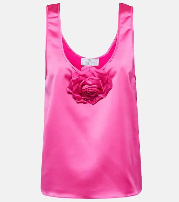 Giuseppe Di Morabito Rose-appliqué Satin Top