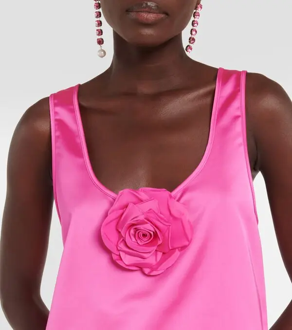 Giuseppe Di Morabito Rose-appliqué Satin Top