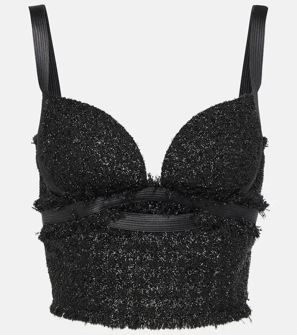 Versace Bouclé Bustier - Black