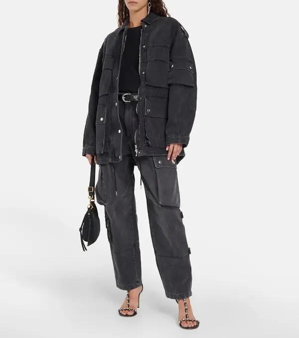 Isabel Marant Étoile Elore Denim Cargo Pants - Black