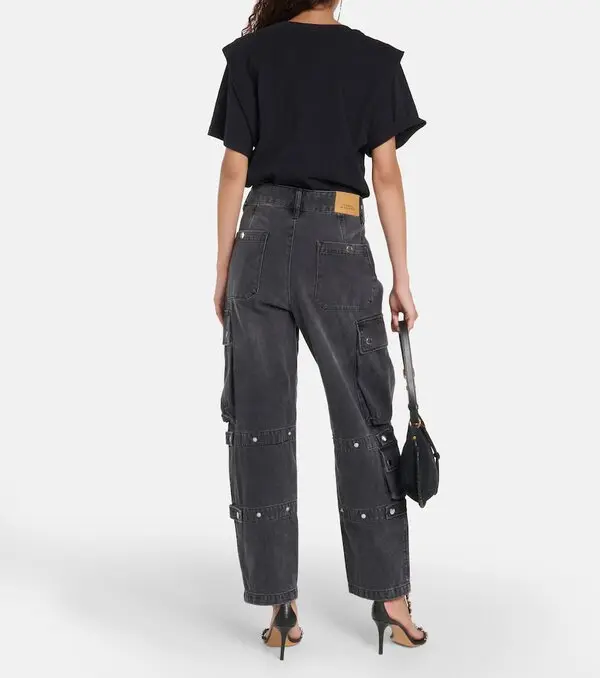 Isabel Marant Étoile Elore Denim Cargo Pants - Black
