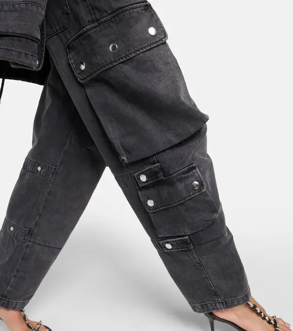 Isabel Marant Étoile Elore Denim Cargo Pants - Black