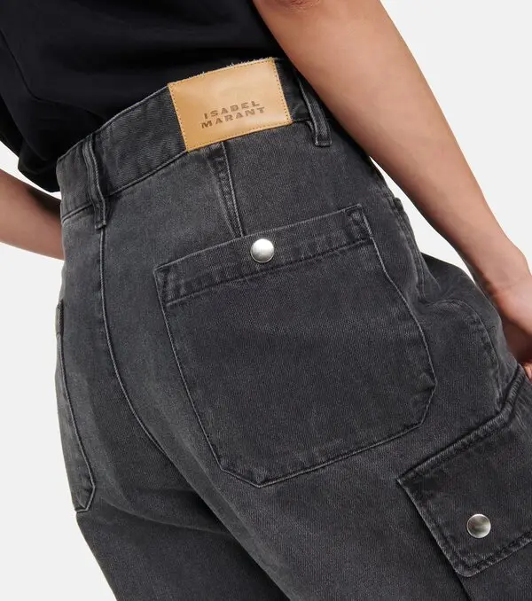Isabel Marant Étoile Elore Denim Cargo Pants - Black