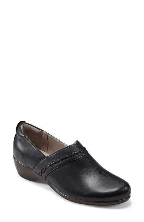 Easy Spirit Leather Slip-on With Decorative Stitching - Blk01