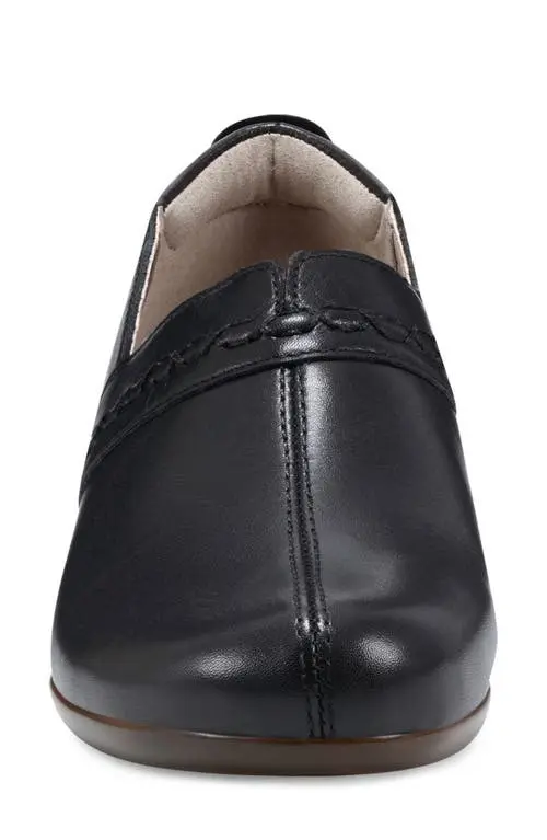 Easy Spirit Leather Slip-on With Decorative Stitching - Blk01